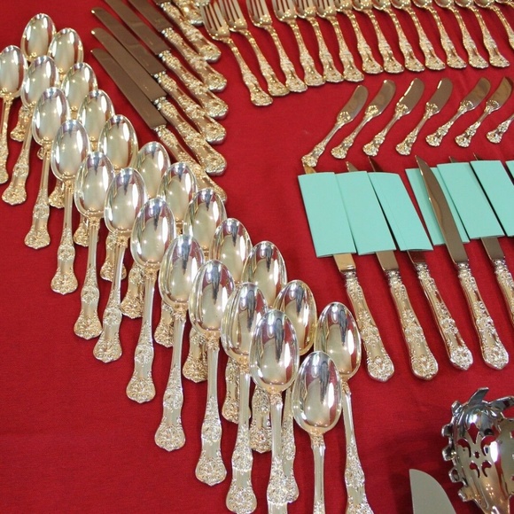 Tiffany & Co. | Dining | Tiffany Co English King Silver Flatware Set ...